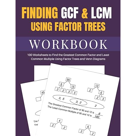 Mua Finding GCF & LCM Using Factor Trees Workbook: 100 Worksheets to ...