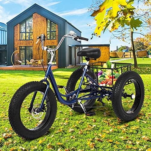 Fat Tire Snow Bike Adult Tricycles Three Wheel Cruiser Bike - 7 Speed ...