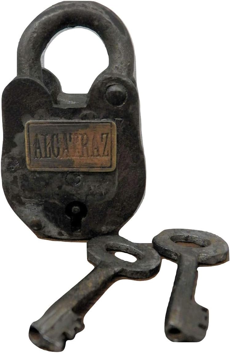Prison Lock Padlock Antique-Finish w/Keys Alcatraz Prison - - Amazon.com