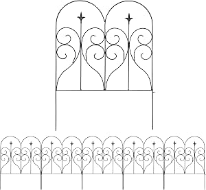 Amazon.com : Thealyn Metal Decorative Garden Fence 24" Wide x 32" High ...