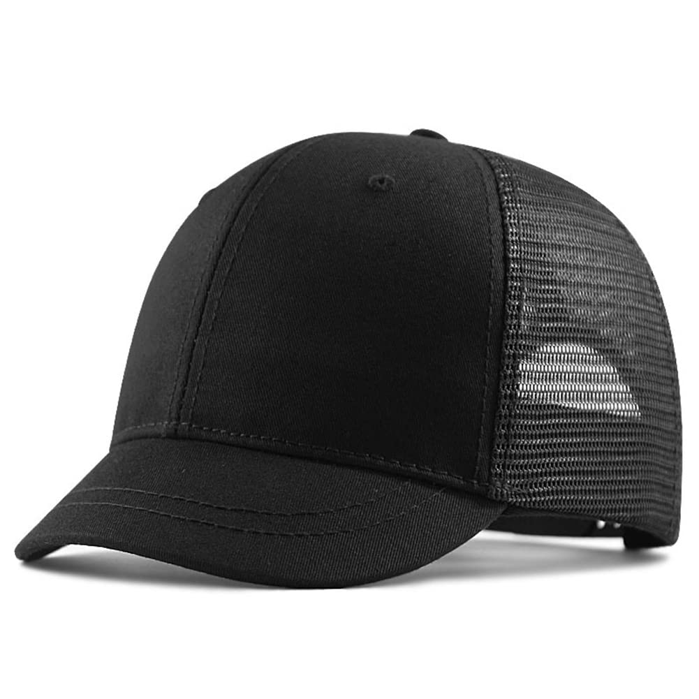 FASHIXD Short Bill Hat Plus Size Mesh Baseball Cap Summer Breathable ...