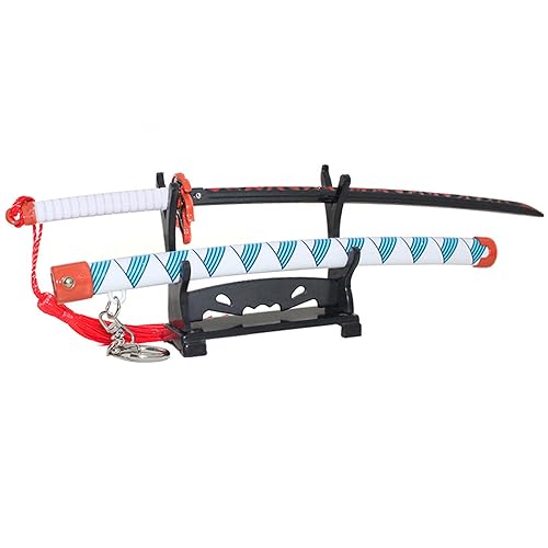 Batustou Mini Anime Sword Keychain Metal Weapon Model with Stand ...