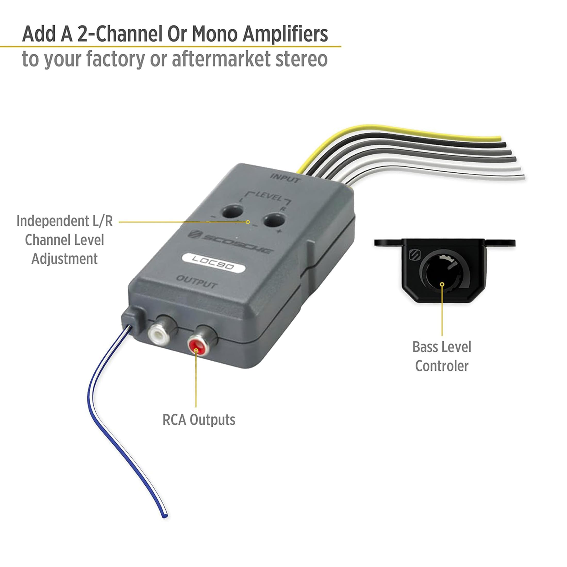 Mua Scosche LOC90 Line Output Converter with Remote Control Knob - 2CH ...