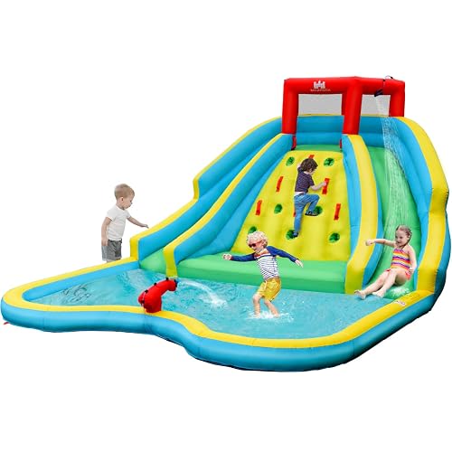 BOUNTECH Inflatable Water Slide Park, 15x12FT Double Slides Kids Mega ...