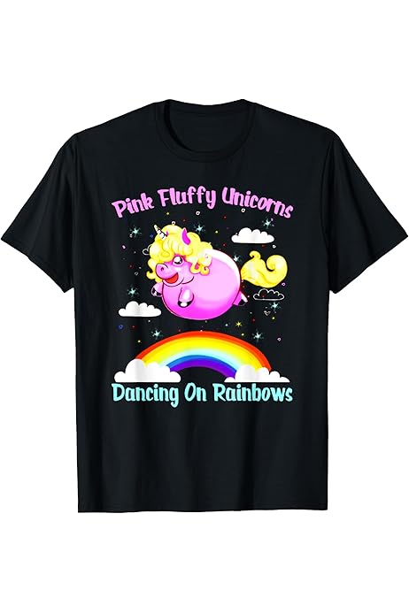 Pink Fluffy Unicorns Dancing On Rainbows