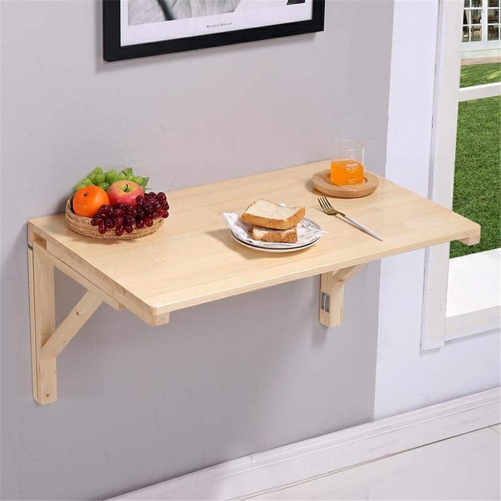 Laptop Table Solid Wood Wall Hanging Table Against Wall Computer Desk ...