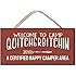 Amazon.com: Welcome to Camp Quitcherbitchin - 4x10 Hanging Wooden Sign ...