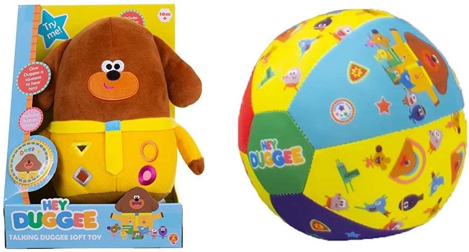 Hey Duggee Talking Soft Toy & 1983 Soft Ball, Multi – BigaMart