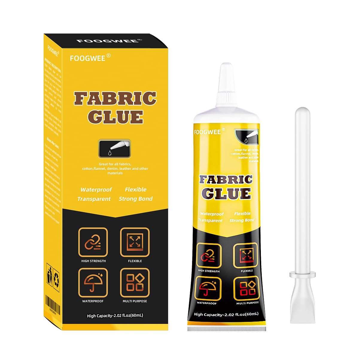 FOOGWEE Fabric Glue Permanent - 60ml Sewing Glue for Clothing Permanent ...