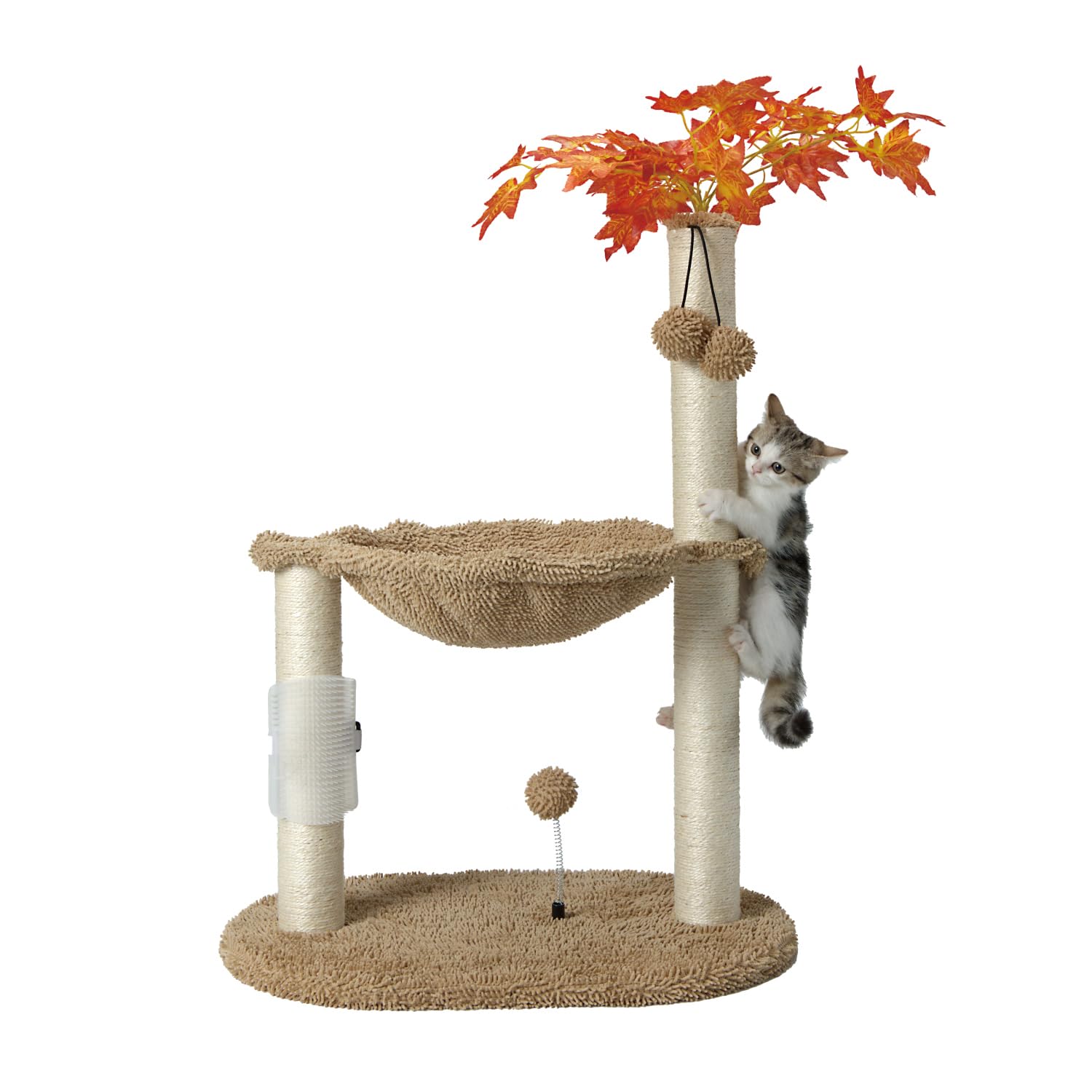 MECOOL Cat Tree Tower 32" Tall Scratching Post with Large Hammcok for ...