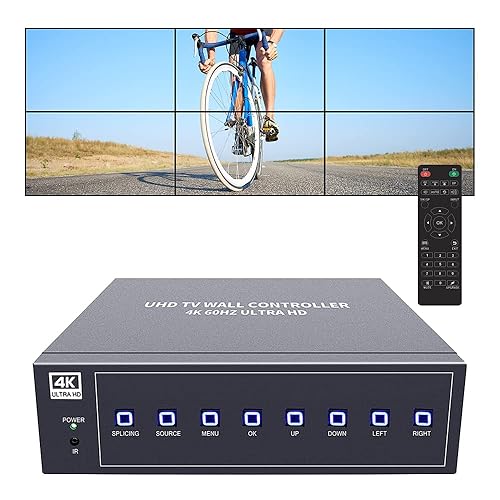 ISEEVY 4K60 UHD Video Wall Controller 2x3 3x2 1x5 1x6 4K TV Wall Controller for 6 TV Splicing ...