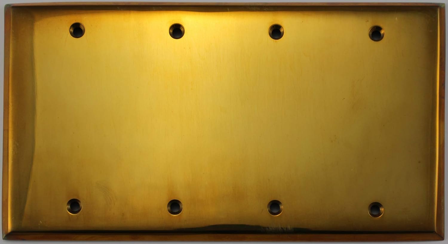 Unlacquered Polished Brass 4 Gang Blank Wall Plate - - Amazon.com