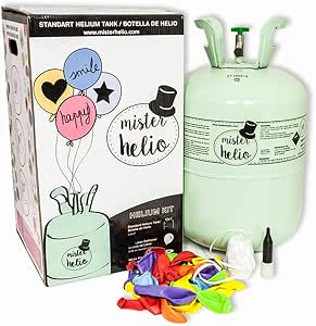 Bombona de Helio Desechable Mister Helio(0,25m3) + 25 Globos de Latex ...