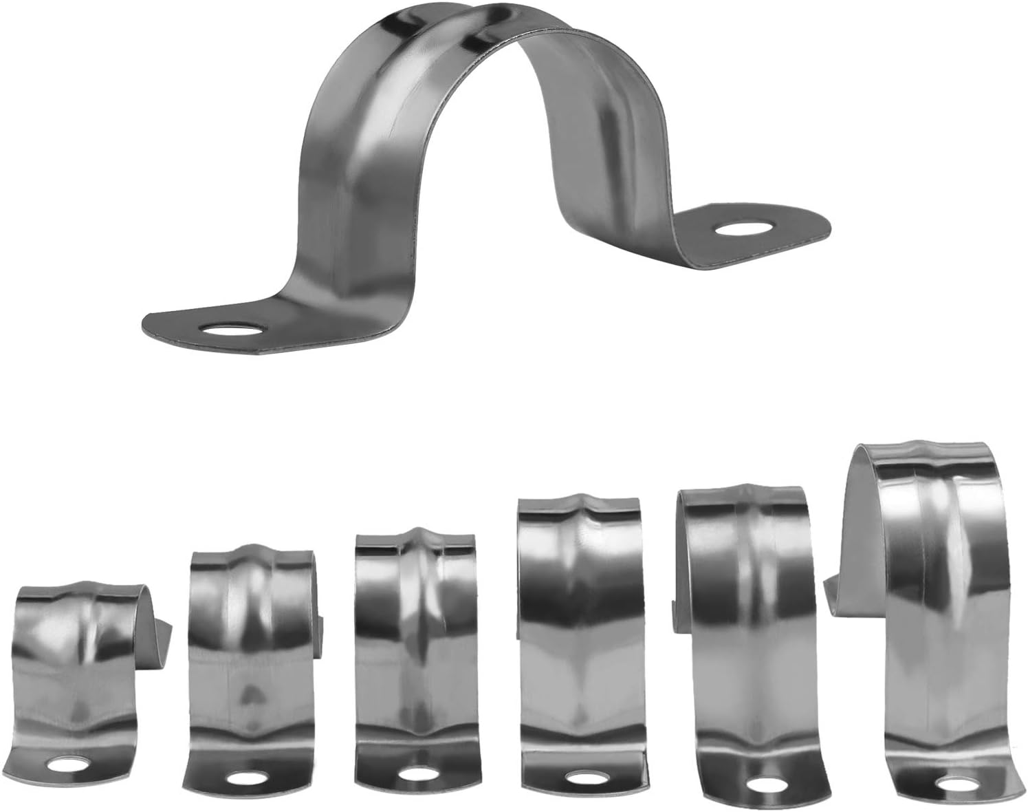HSEAMALL 60PCS Pipe Strap Clamp, 304 Stainless Steel Pipe Clips,U ...