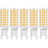DiCUNO G9 Dimmable LED Light Bulbs, 6W (60W Halogen Equivalent), 550LM, Soft White (3000K), G9 ...