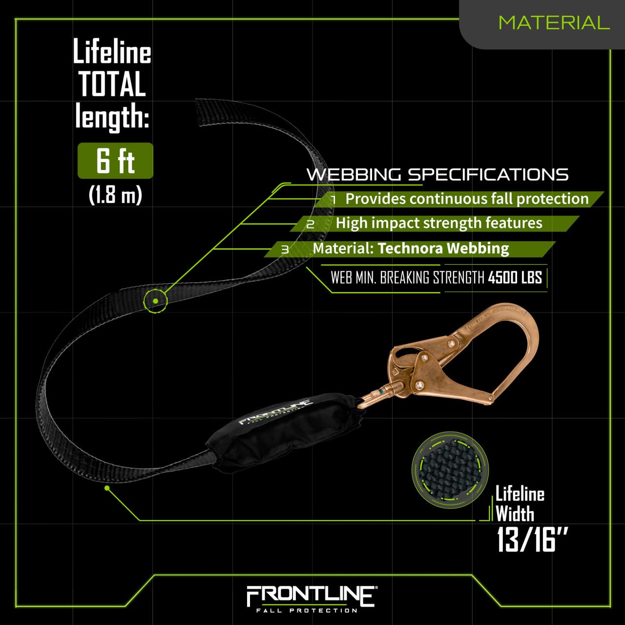 Mua Frontline RPW062R Web Twin Leg 6ft SRL with Steel Rebar Hook Ends ...