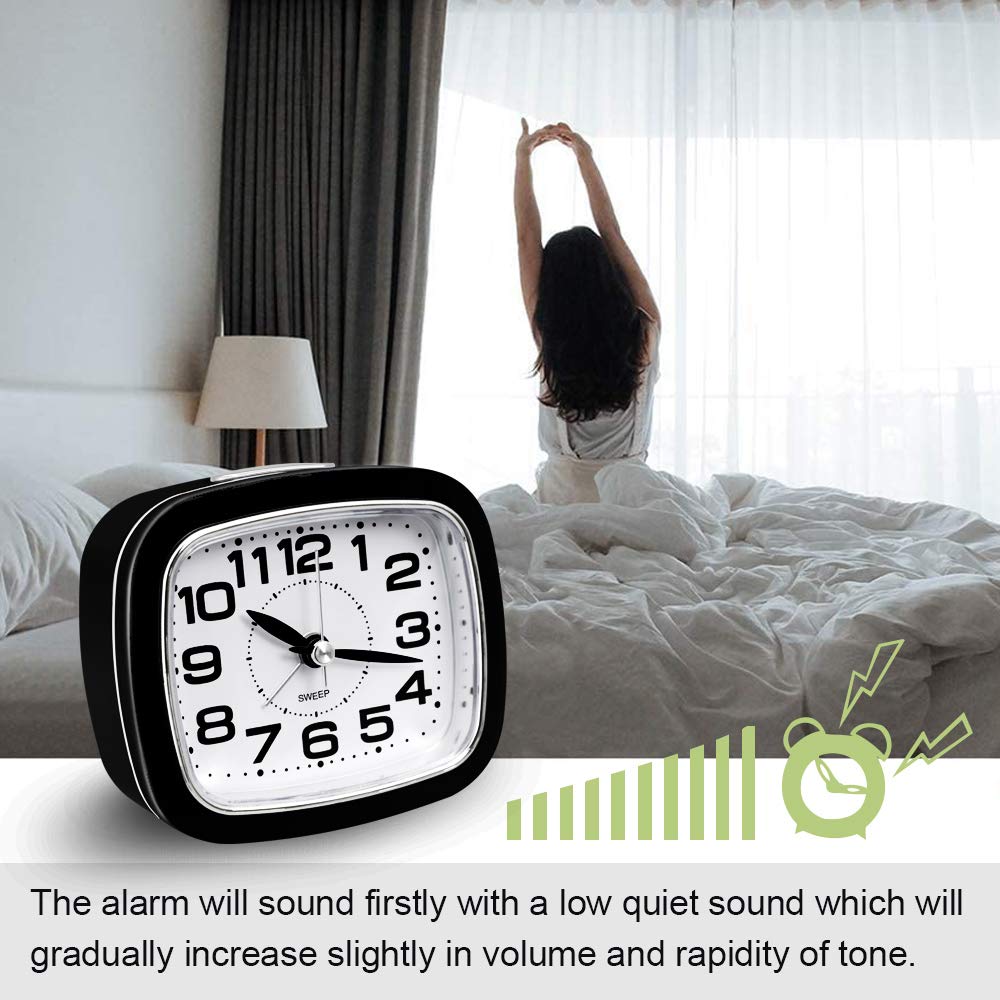 Mua FIOLOM Silent Alarm Clocks Bedside Non Ticking Battery Powered ...