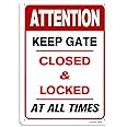 Amazon.com : Locmorly Attention Metal Sign, Keep Gate Closed And Locked ...