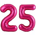 Amazon.com: Large Hot Pink 25 Number Balloons, 40 Inch Jumbo Number 25 ...