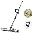 Amazon.com : Bow Rake, Heavy Duty Garden Rake with Back-Saving Handle ...