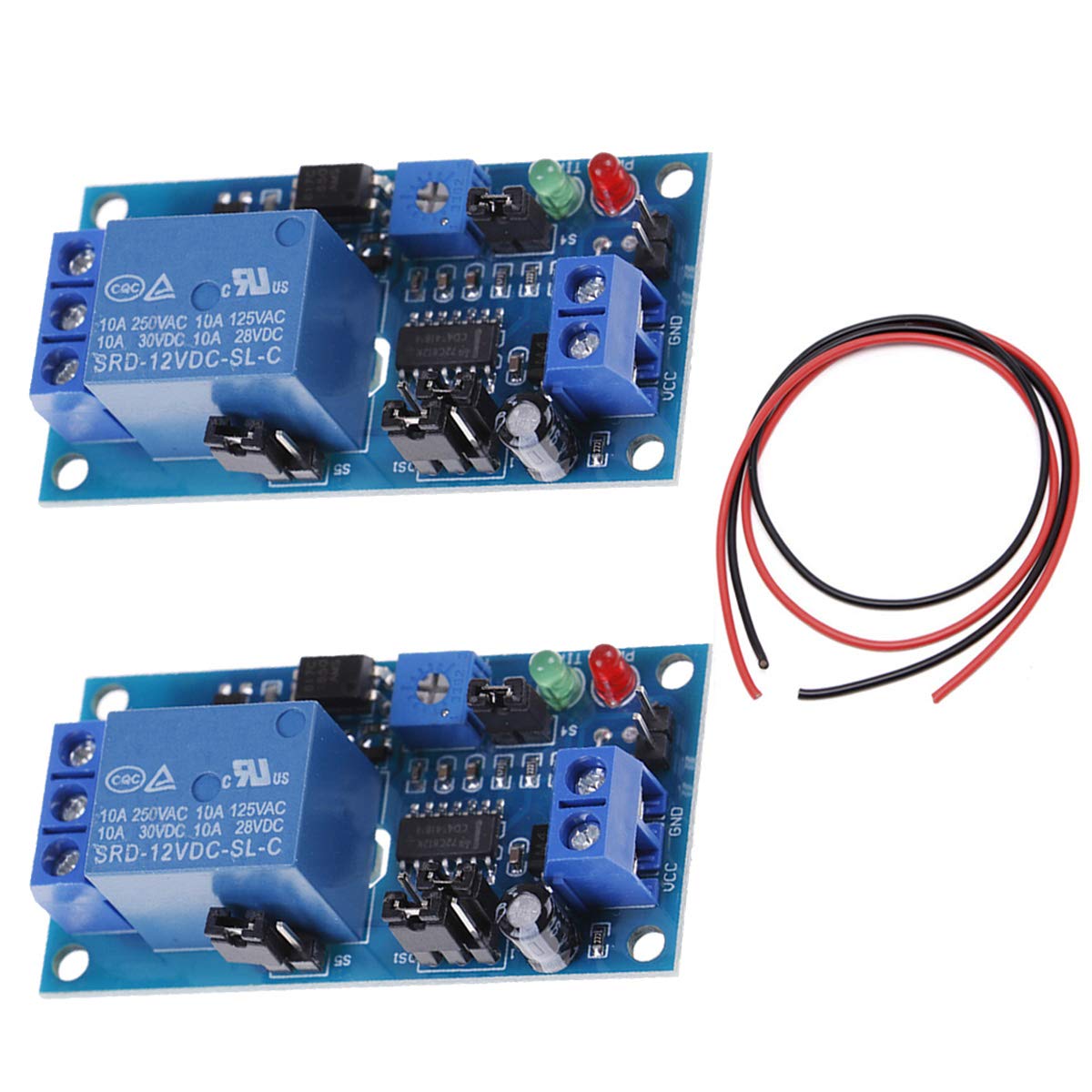 Youmile 2PCS 12V Time Delay Relay Module Adjustable Potentiometer LED Indicator On Off Switch ...