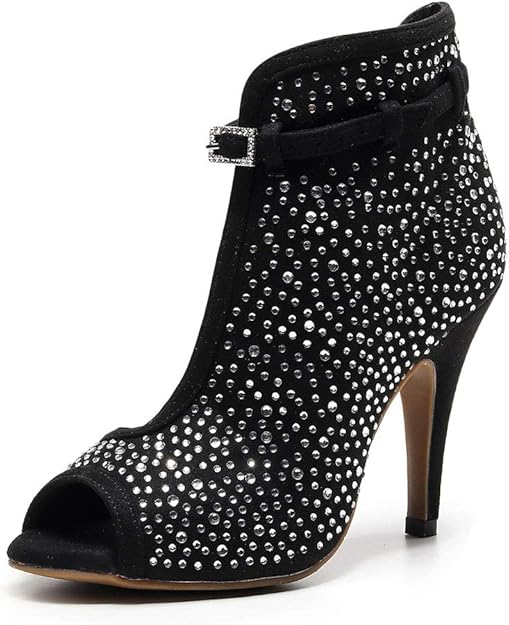 HIPPOSEUS Botines de tacón Alto para Mujer Botines con Punta Abierta ...