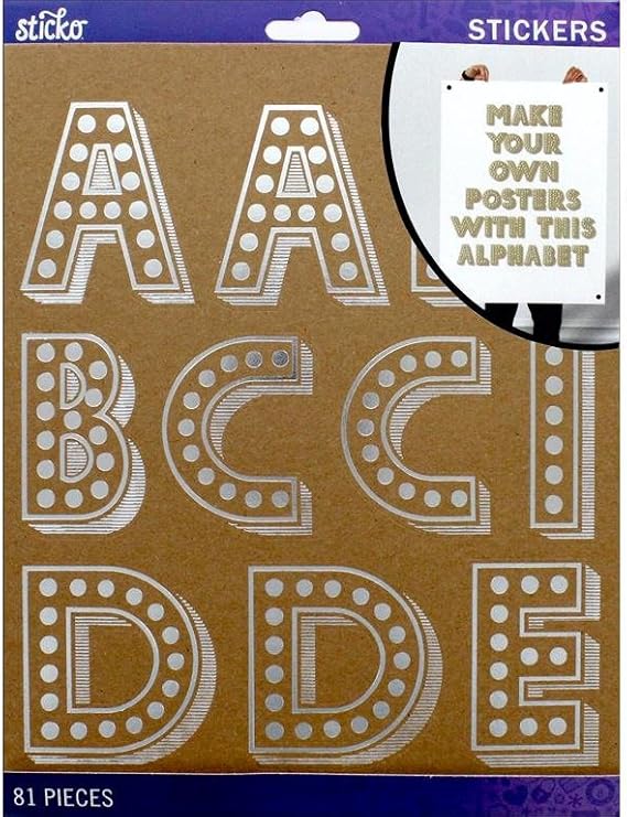 Amazon.com: EK Success EK Sticko Sticker Alpha Marquee XL Kraft Foil