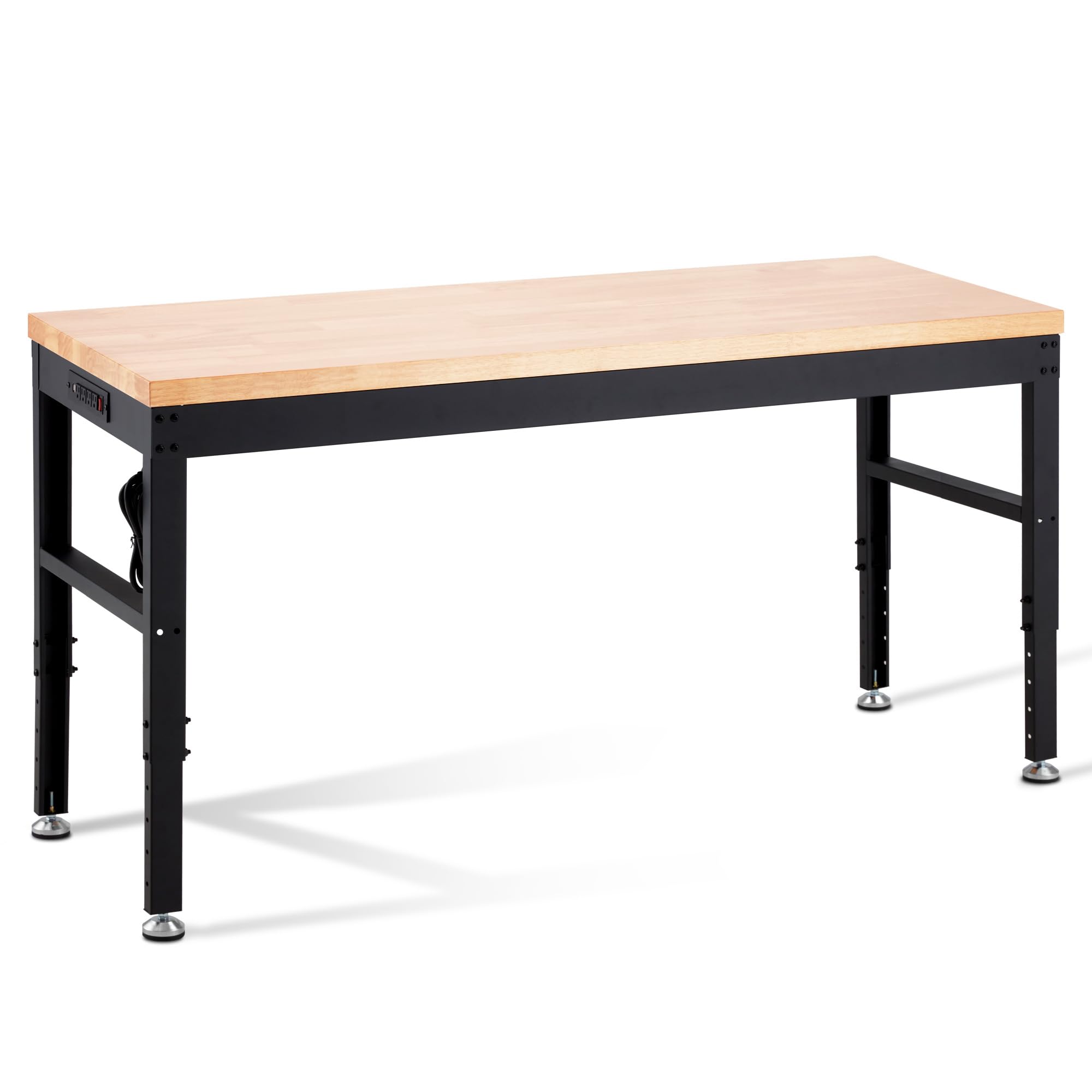 HABUTWAY Height Adjustable Workbench 72" 2000 Lbs Capacity Oak Wood ...