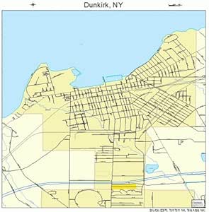 Amazon.com: Large Street & Road Map of Dunkirk, New York NY - Printed ...
