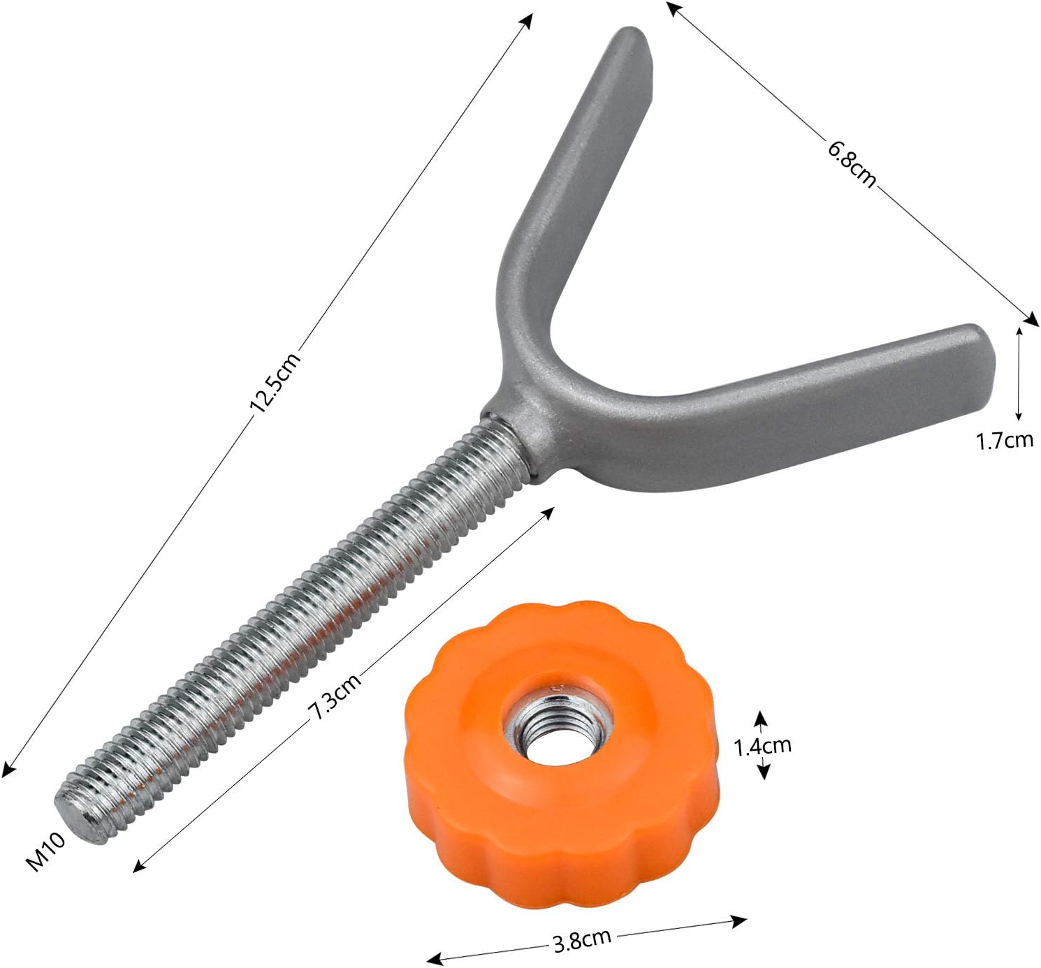 2 Pack Staircase Fixing Kit, M10 Stair gate Parts Y Threaded Spindle ...