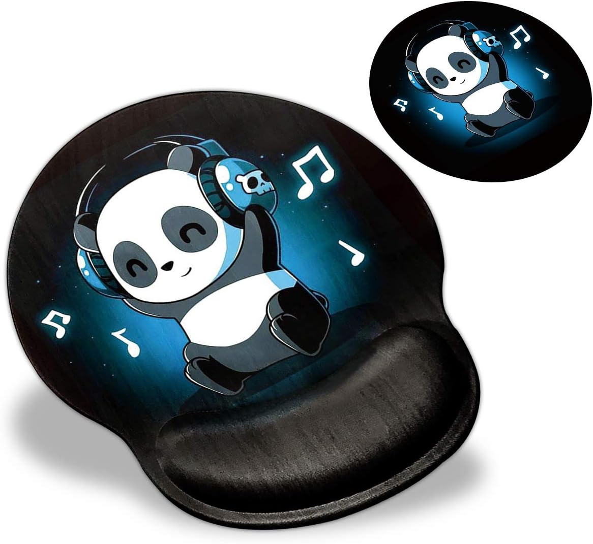 Amazon.com : Mouse Pad with Wrist Support, Music Panda Cute Pattern ...