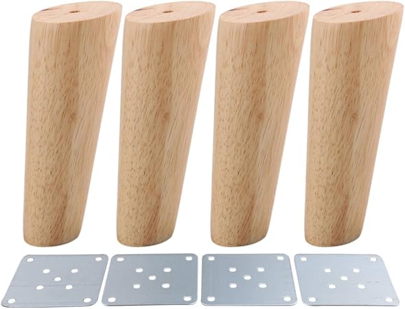 4PCS Wood Sofa Feet Oblique Tapered Wooden Furniture Legs Wood Color ...