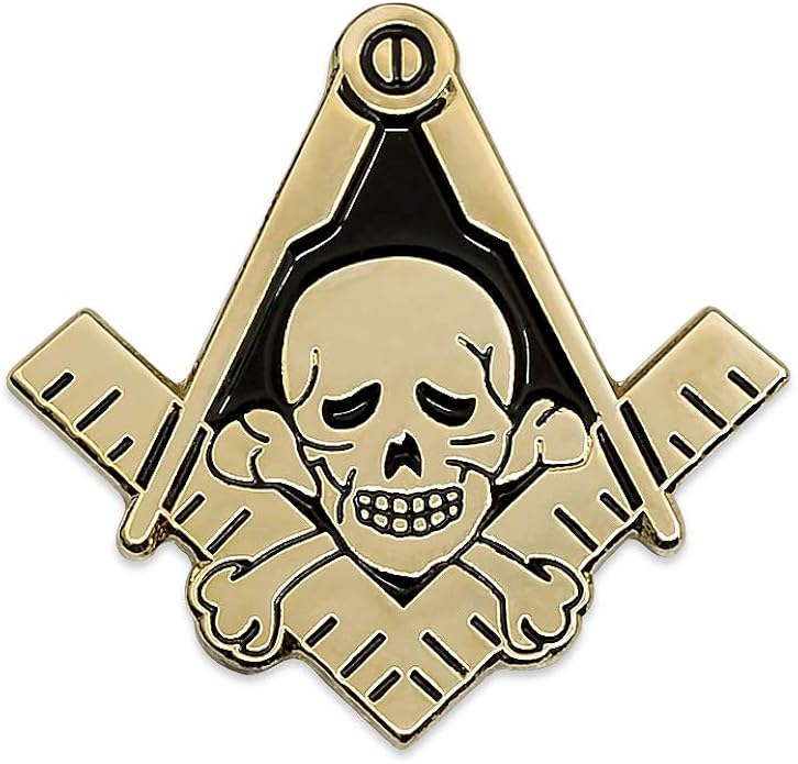 Masonic Exchange Skull and Crossbones Square and Compass Lapel Pin ...