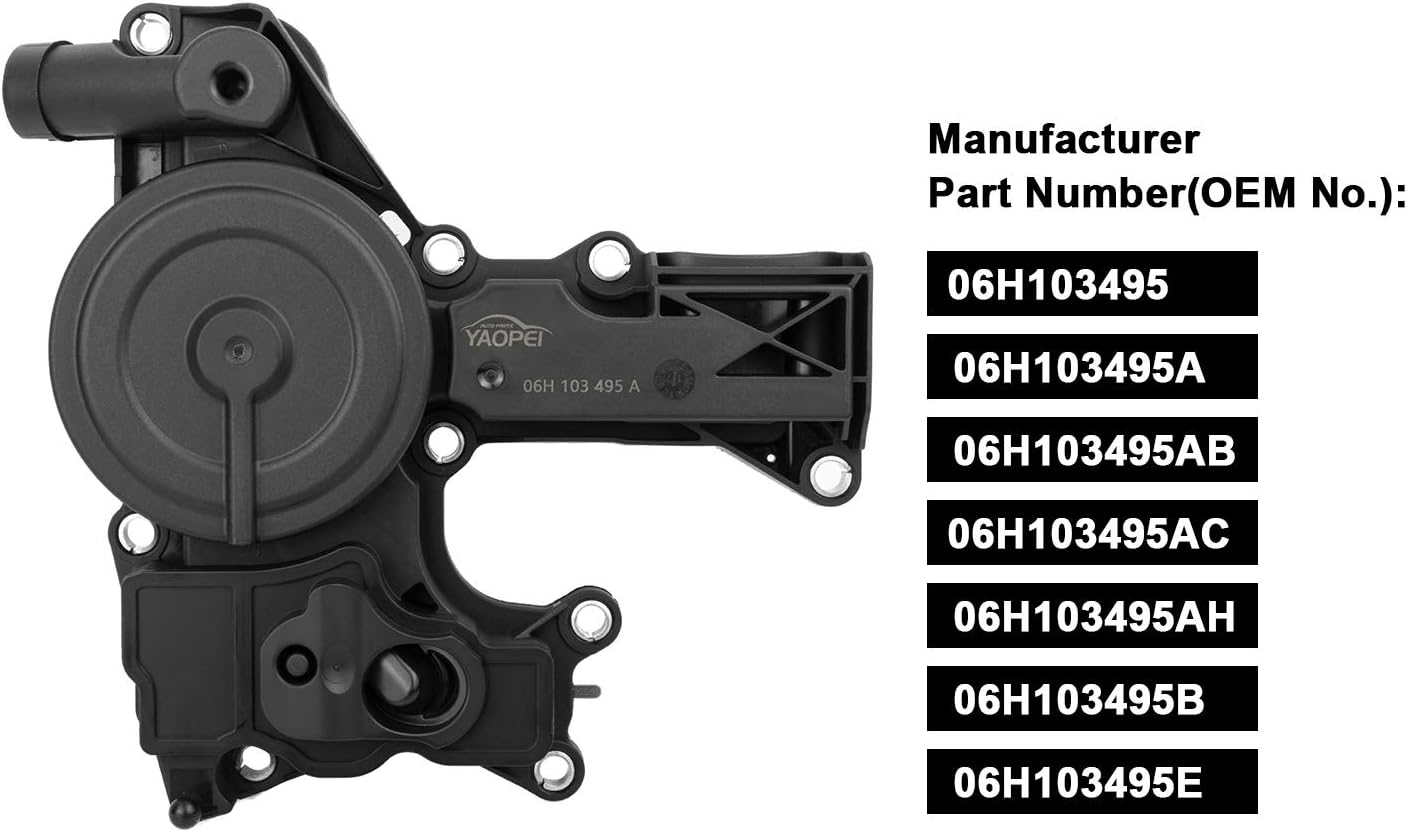 YAOPEI Car Oil Separator PCV Valve 06H103495A 06H103495AC 06H103495 ...