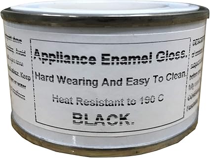 1 x 150ml Black Gloss Fridge, Cooker and Appliance Enamel Paint. Heat ...