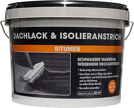Dachlack & Isolieranstrich MEM 10 Liter Bitumenanstrich Kaltanstrich s ...