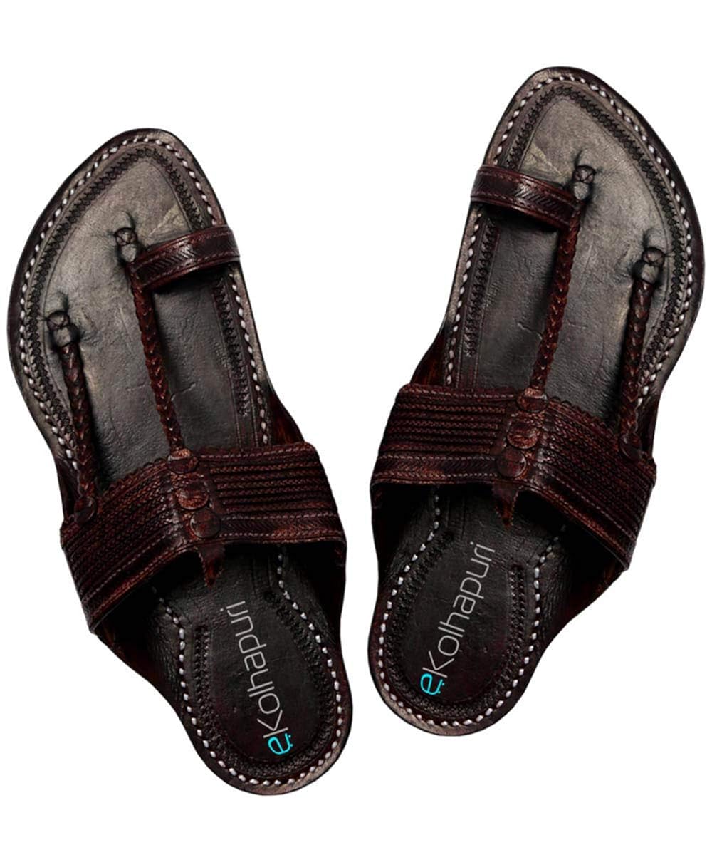KALAPURI Mens Comfortable Cusioned Kolhapuri Chappal in Genuine Leather ...