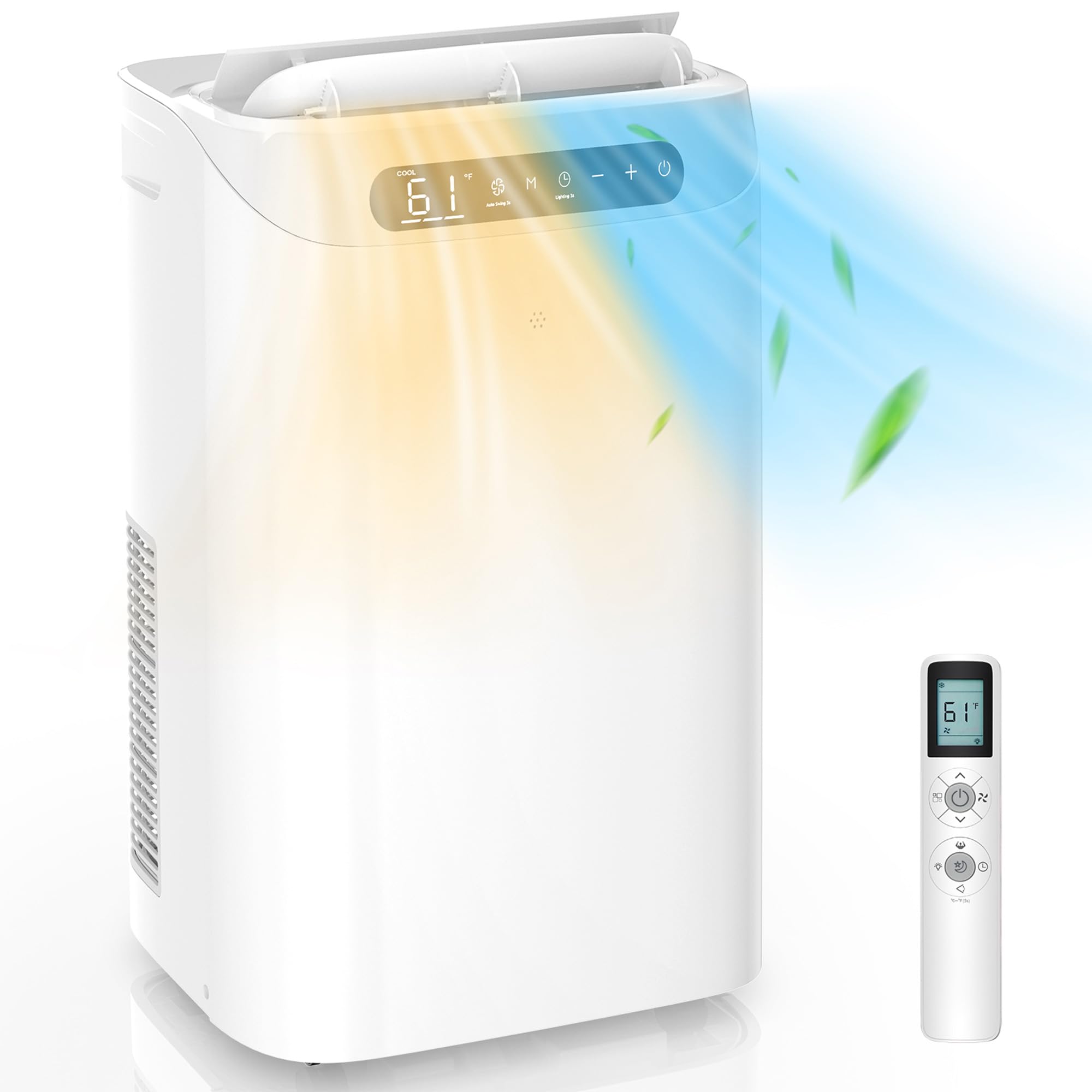 DOMANKI 14000 BTU Portable Air Conditioner and Heater for Room up 700 Sq. Ft.,4-IN-1 Quiet ...