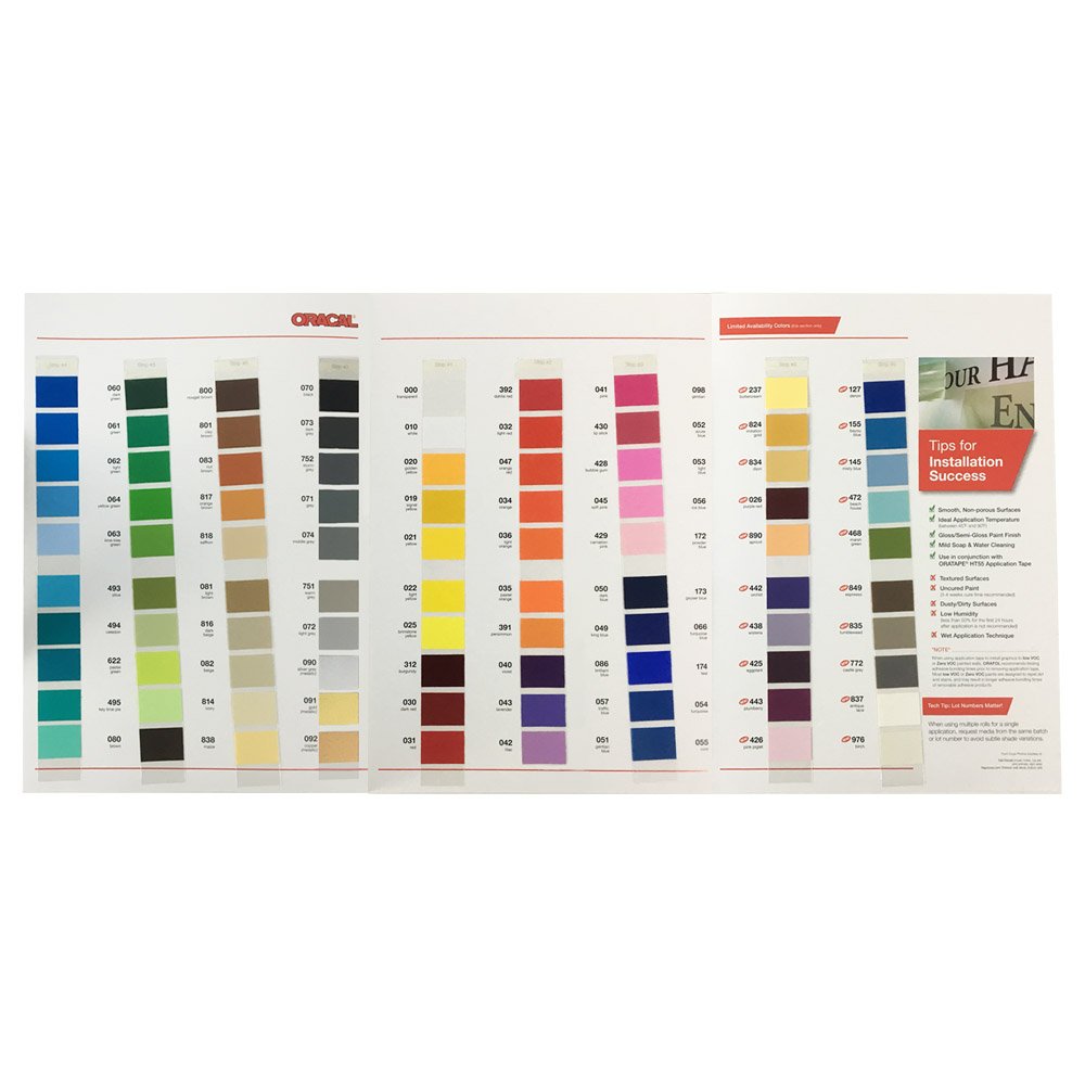 Mua ORACAL 651 and 631 Color Charts Guide Matte Indoor Vinyl Sample ...
