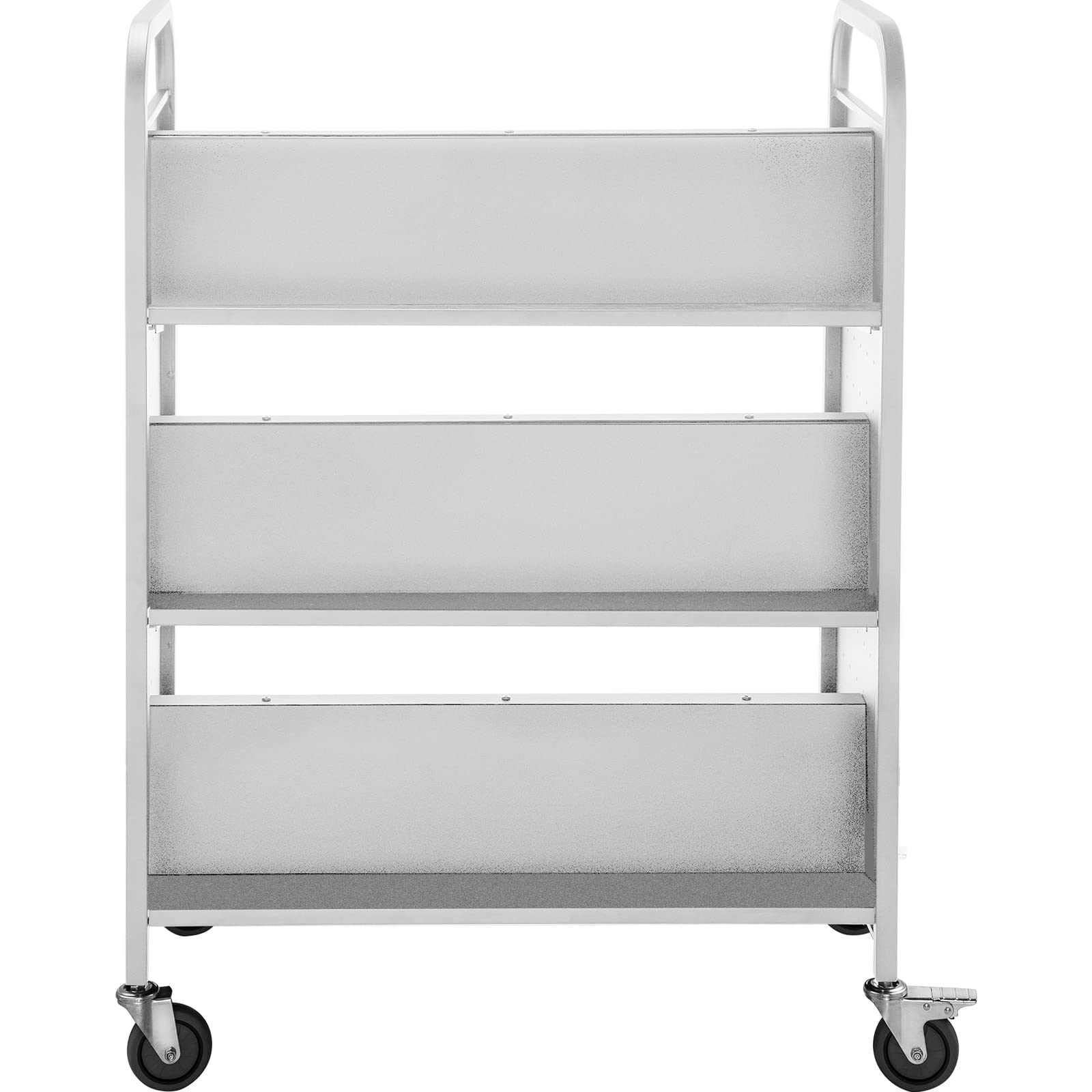 VEVOR Library Cart Book Cart 6-Shelf, Rolling Library Book Cart Double ...