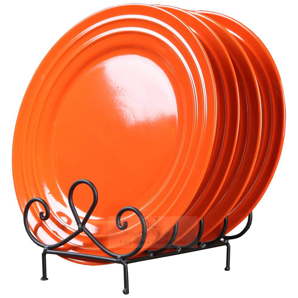 Buy Worthy Shoppee 4 Place Plate Holder Plate Stand Dish Rack Dish ...