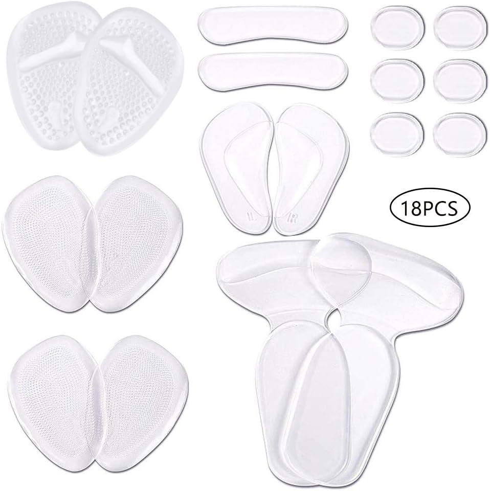 18 PCS Self Adhesive Silicone Anti Slip High Heel Pads Shoe Cushion ...