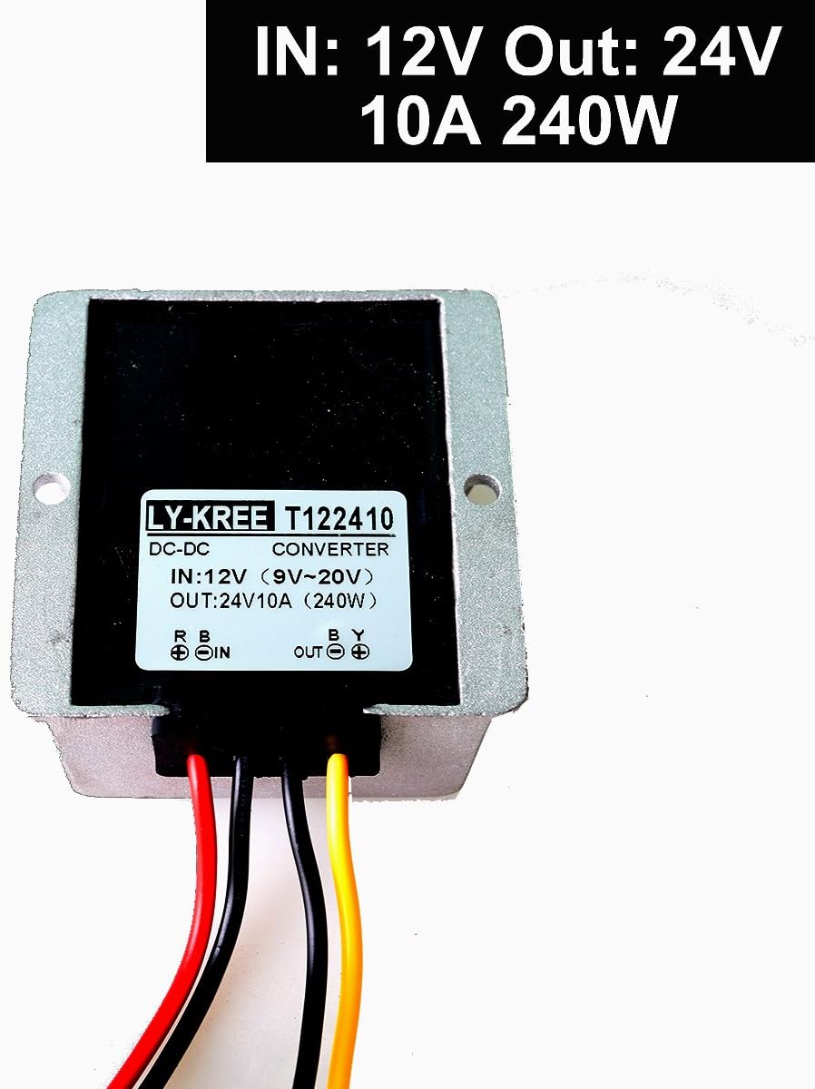 EKYLIN DC 12v to 24v Step up Converter Regulator 10A 240W Power Supply Adapter for Motor Car ...