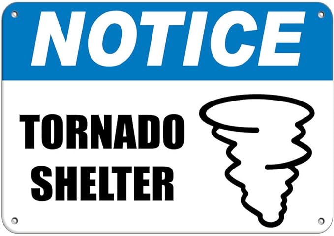 Amazon.com : Notice Tornado Shelter Hazard Sign Emergency Vinyl Sticker ...