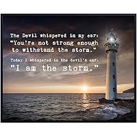 Amazon.com: The Devil Whispered I Am The Storm - Lighthouse Wall Decor ...