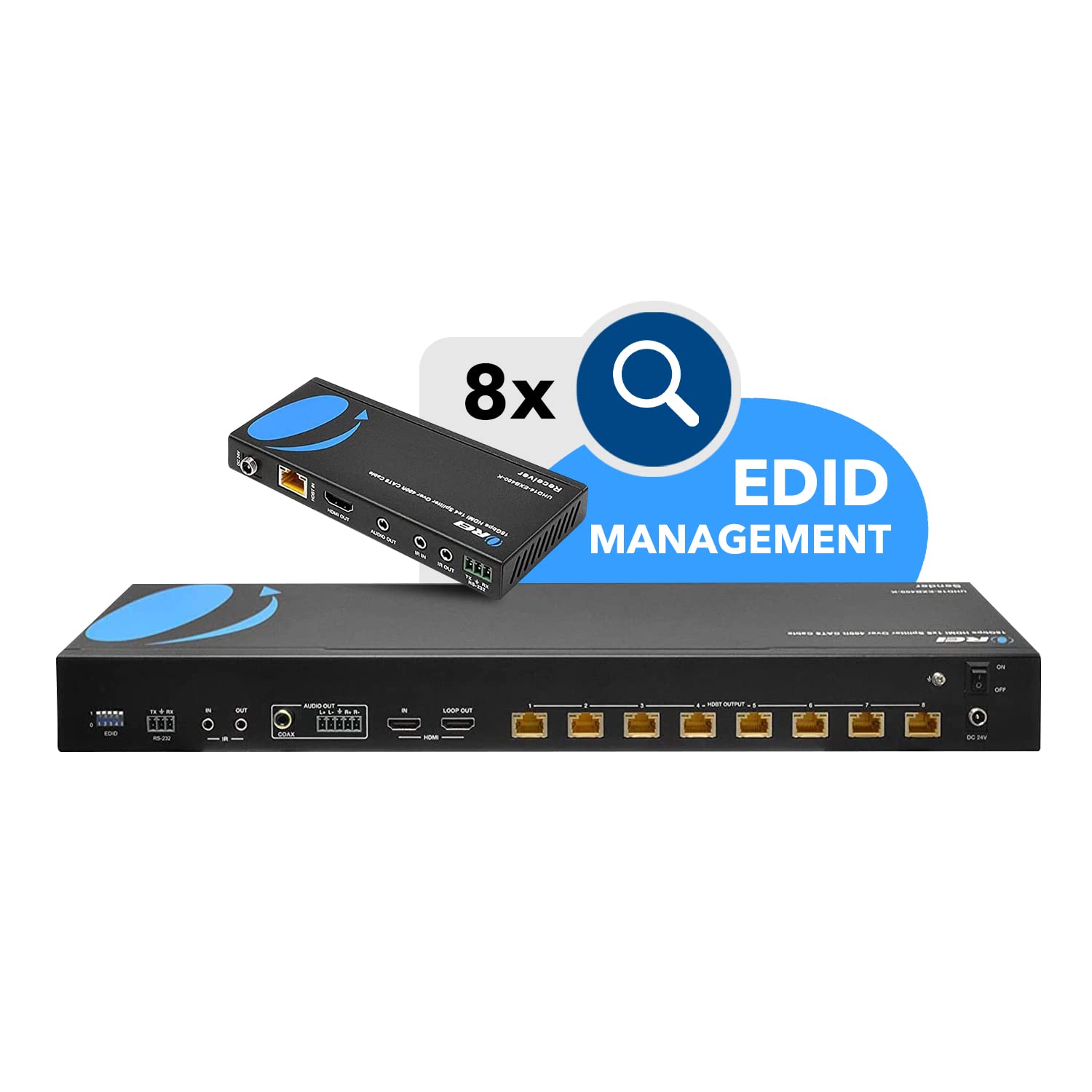 Mua OREI 1x8 HDMI Extender Splitter HDBaseT 4K, Multiple Over Single Cable CAT6/7 4K@60Hz 4:4:4 ...