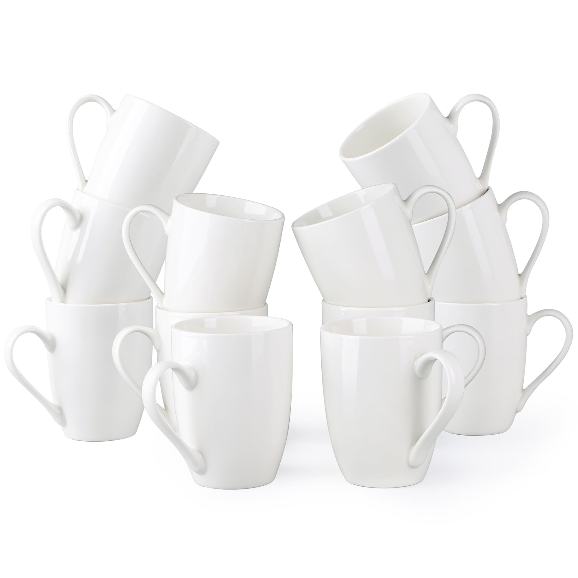 GBHOME 12 OZ Off White Coffee Mugs, Ceramic Coffee Mugs Set with Large ...