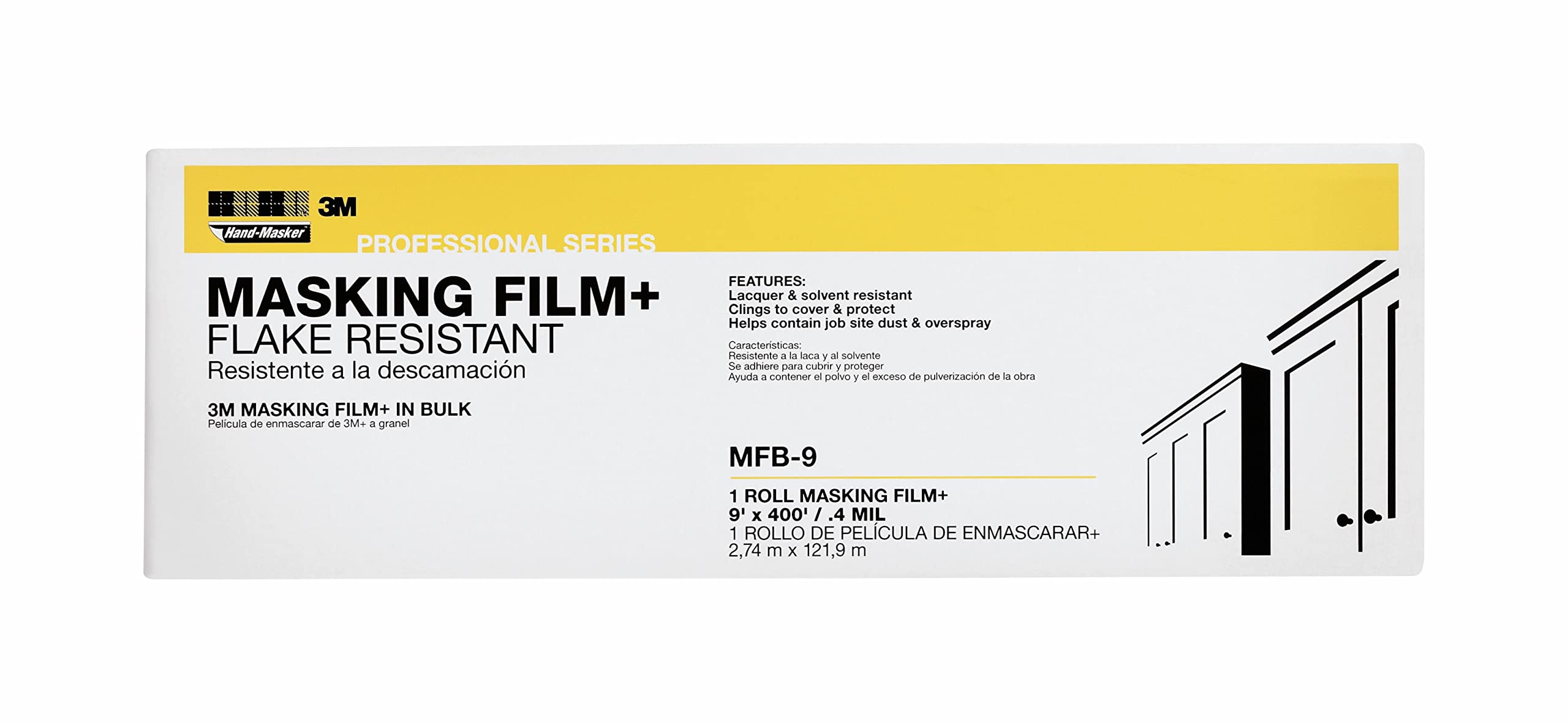 3M Hand-Masker Painter's Plastic Plus, 9 x 400-Feet, MFB-9 for sale ...