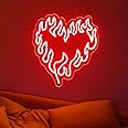 Amazon.com : Heart Fire Neon Sign, Cool Red Heart Fire Flame Shape Led ...