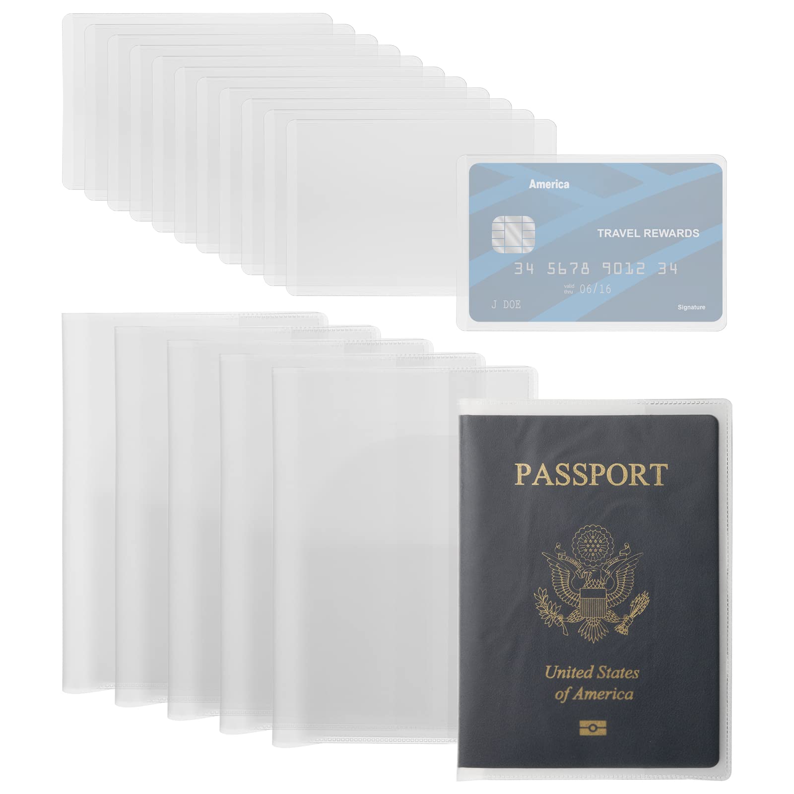Cosmos Translucent PVC Passport Cover, Includes 6 Passport Sleeves & 12 ...